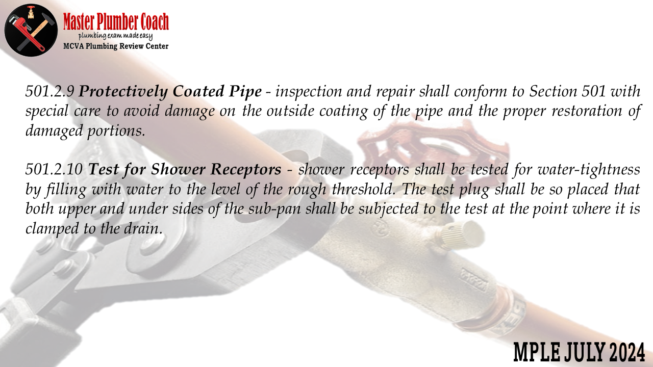Chapter 5 – Inspection & Test – MASTER PLUMBER COACH