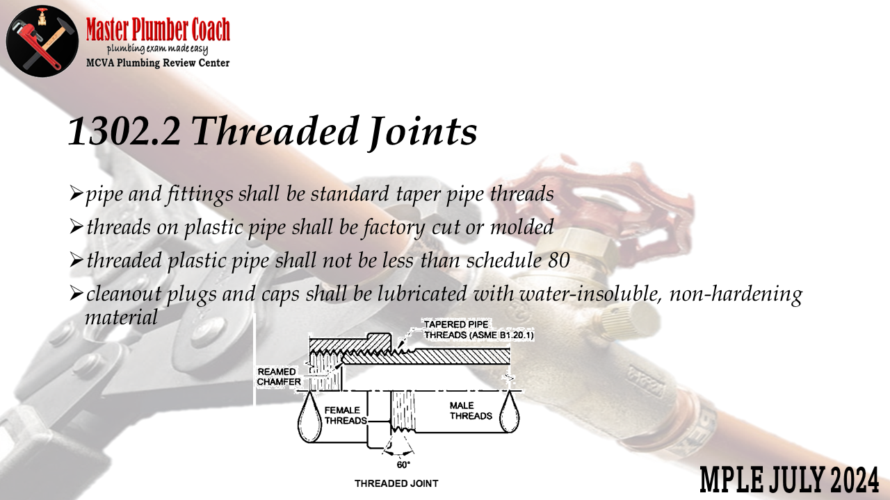 Chapter 13 – Joints & Connections – MASTER PLUMBER COACH