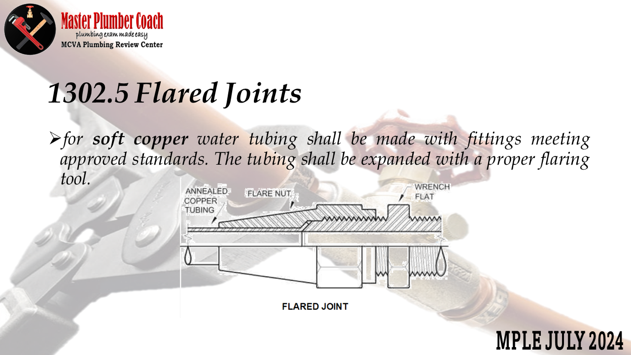 Chapter 13 – Joints & Connections – MASTER PLUMBER COACH