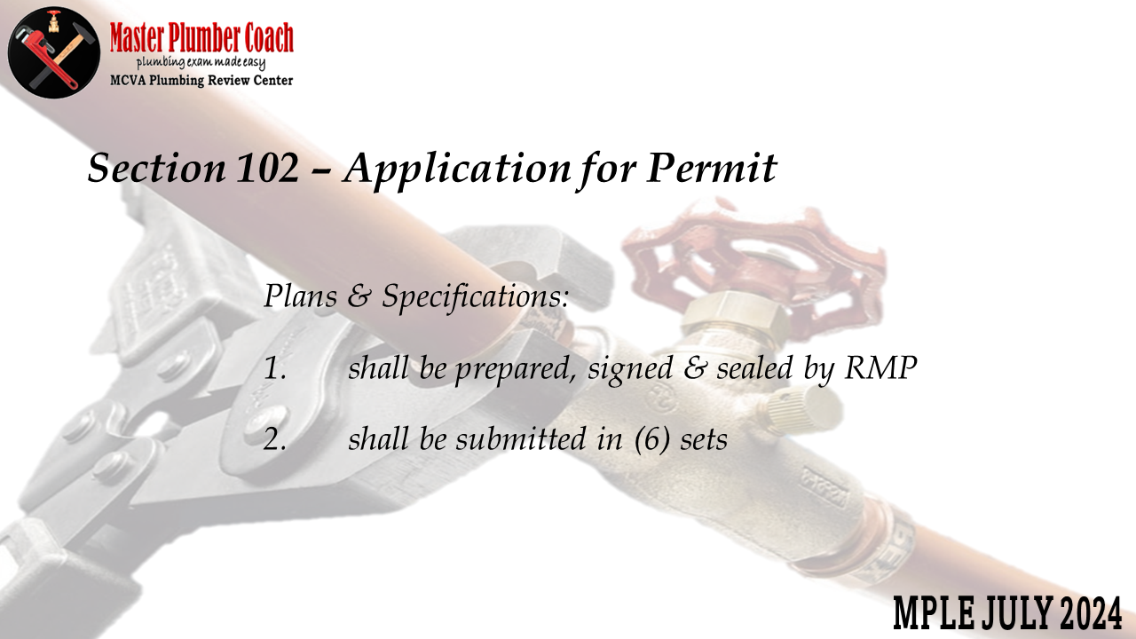 Chapter 1 – Administration – MASTER PLUMBER COACH